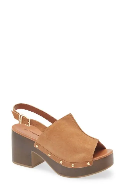 BOTTERO Slingback Peep Toe Platform Sandal