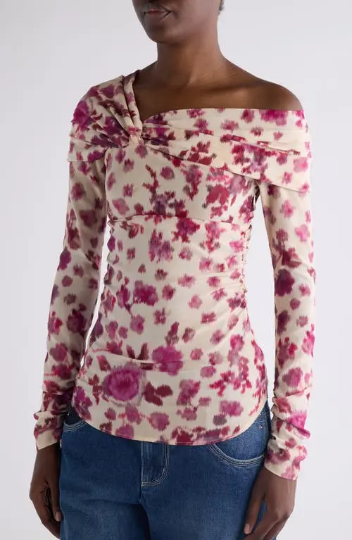 Isabel Marant Étoile Danka Long Sleeve Stretch-silk Top - Pink