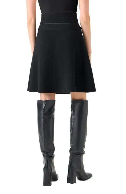 Akris Belted A-line Wool-blend Skirt