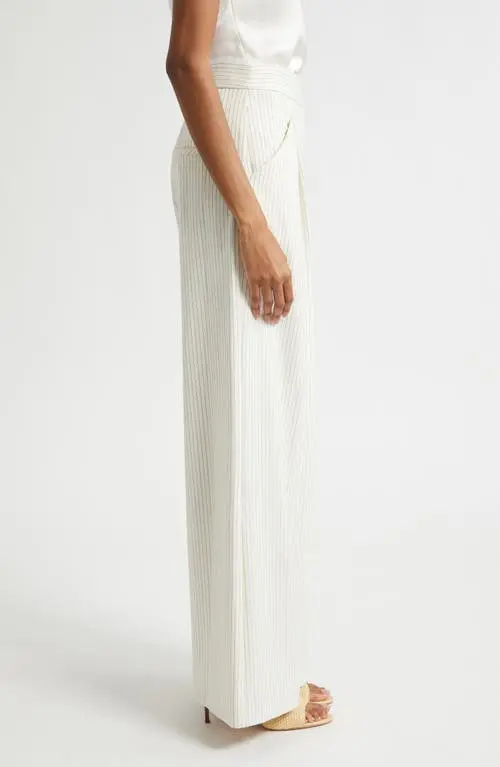 Veronica Beard Rimini Pinstripe Wide-leg Pants - Dove Multi
