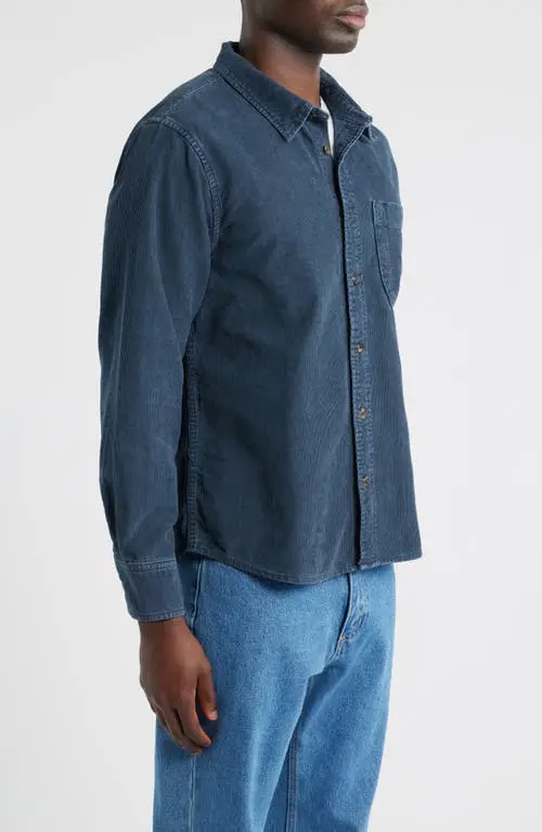 CORRIDOR Cotton Corduroy Button-up Shirt - Navy