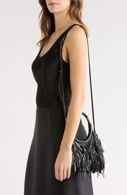 Sam Edelman Mini Estelle Beaded Fringe Tote - Black