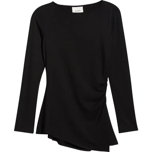 REFORMATION Margot Asymmetric Knit Top - Black