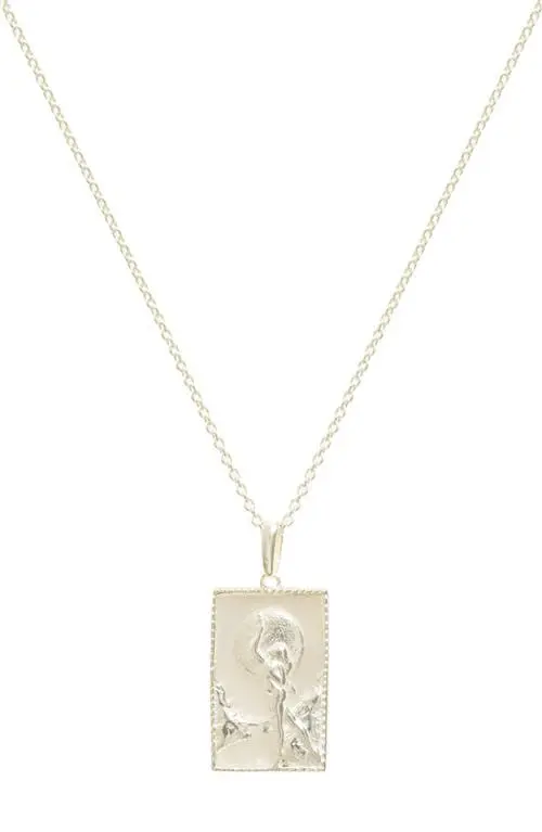 FREYA ROSE Rectangle & Moon Necklace - Silver
