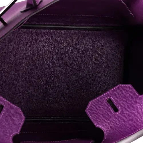 Hermès Birkin Handbag Purple Epsom With Palladium Hardware 30 - Anemone