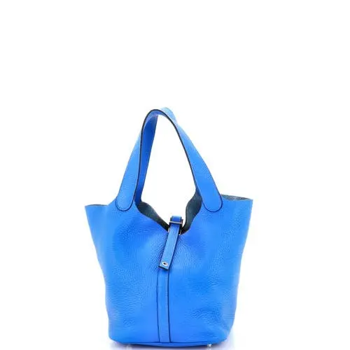 Hermès Picotin Lock Bag Clemence Mm - Blue