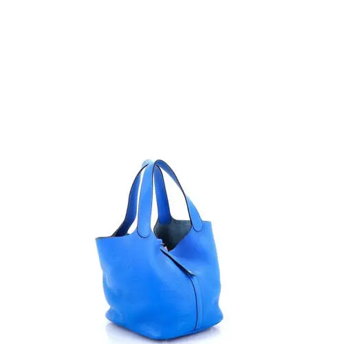 Hermès Picotin Lock Bag Clemence Mm - Blue