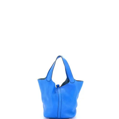 Hermès Picotin Lock Bag Clemence Mm - Blue