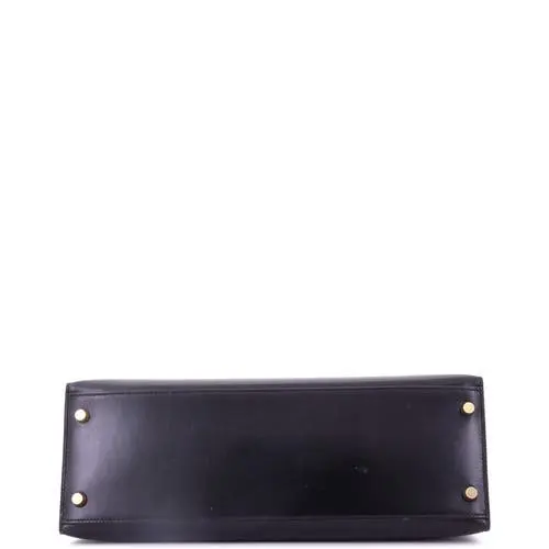 Hermès Kelly Handbag Black Box Calf With Gold Hardware 32