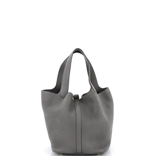 Hermès Picotin Lock Bag Clemence Mm - Gris Meyer