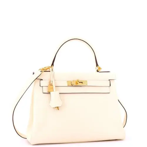 Hermès Kelly Handbag Light Togo With Gold Hardware 28