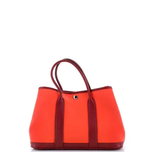 Hermès Garden Party Tote Toile And Leather 30 - Orange