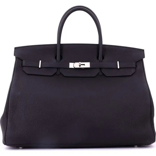 Hermès Birkin Handbag Togo With Palladium Hardware 40 - Noir