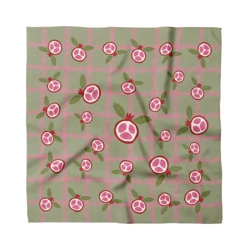 CENTINELLE Pomegranate Cotton Silk Bandana - Beige