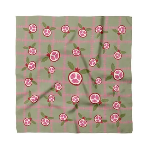 CENTINELLE Pomegranate Cotton Silk Bandana - Beige