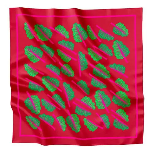 CENTINELLE Glowing Chard Silk Medium Square Scarf - Red
