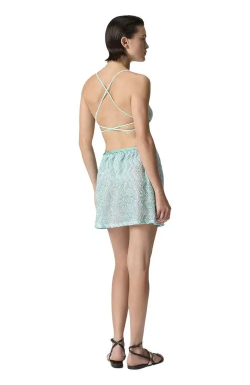 Missoni Zigzag Mesh Pareo Mini Skirt With Sequins