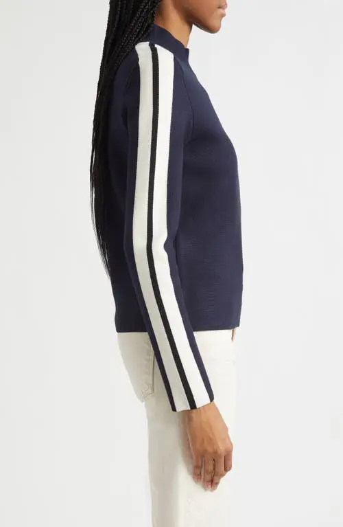 Veronica Beard Asante Side Stripe Sweater