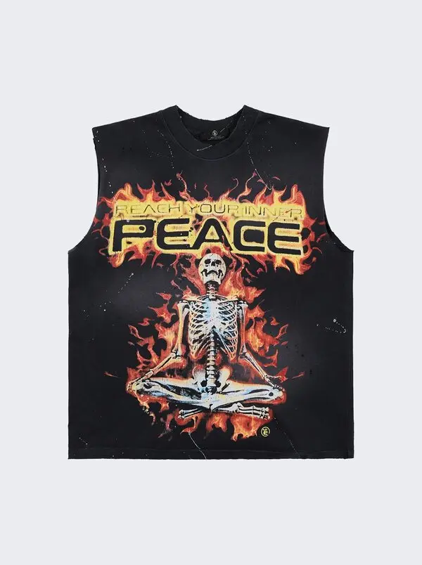 HELLSTAR Inner Peace Skeleton Sleeveless Tee - Black