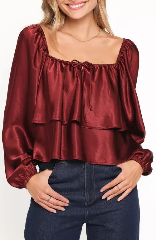 PETAL & PUP Janina Tiered Satin Top