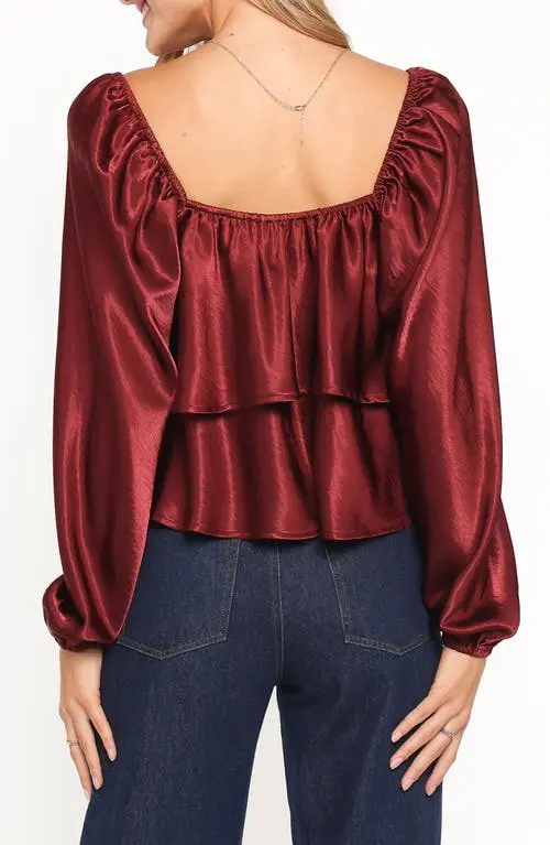 PETAL & PUP Janina Tiered Satin Top