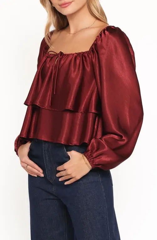 PETAL & PUP Janina Tiered Satin Top