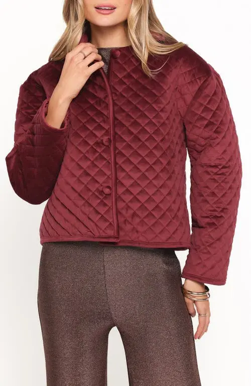 PETAL & PUP Quilted Velvet Jacket
