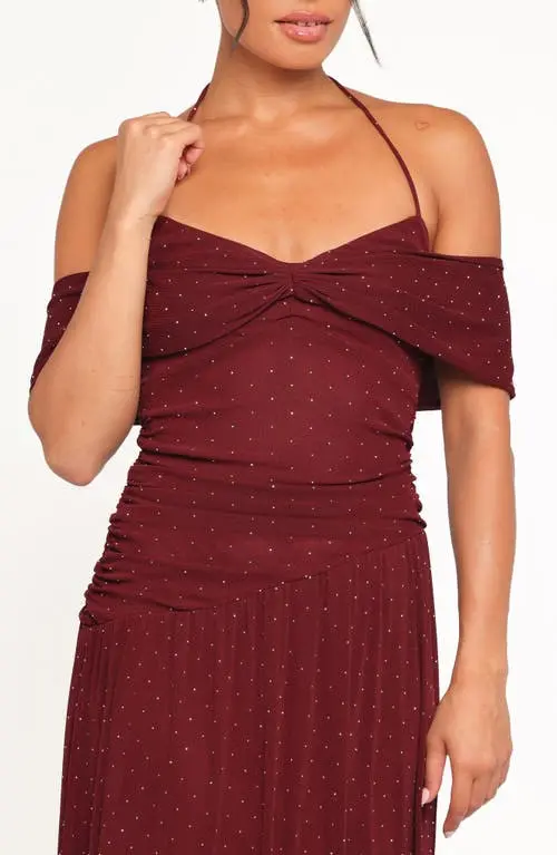 PETAL & PUP Mayven Dot Halter Neck Gown