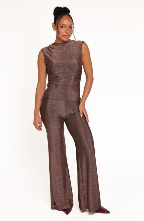 PETAL & PUP Nissa Metallic Sleeveless Top - Bronze