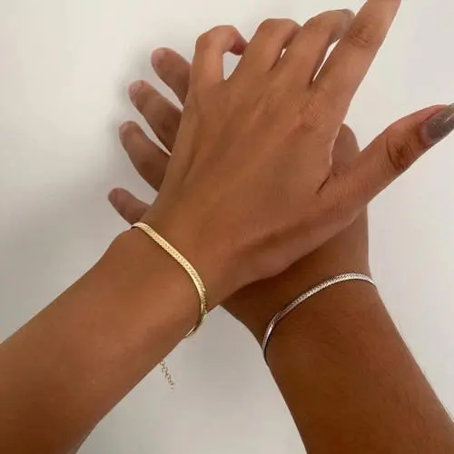 SPERO LONDON Italian Sterling Herringbone Bracelet - Gold