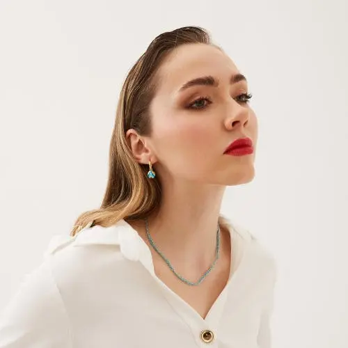SPERO LONDON Handmade Rope Braided Sterling Silver Beaded Chain Necklace - Blue