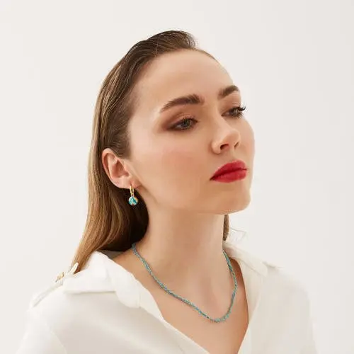 SPERO LONDON Handmade Rope Braided Sterling Silver Beaded Chain Necklace - Blue