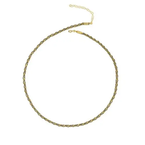 SPERO LONDON Handmade Rope Braided Sterling Silver Beaded Chain Necklace - Grey
