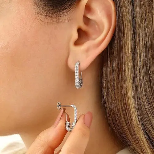 SPERO LONDON Pave Stud Earrings - Silver