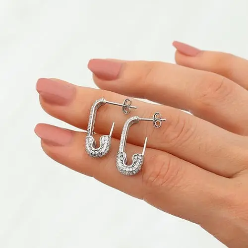 SPERO LONDON Pave Stud Earrings - Silver