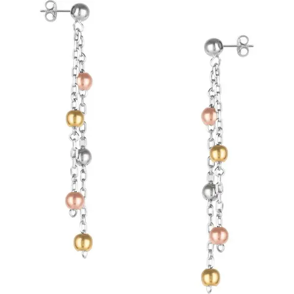 SPERO LONDON Dorica Multi Bead Drop Earrings - Rose Gold