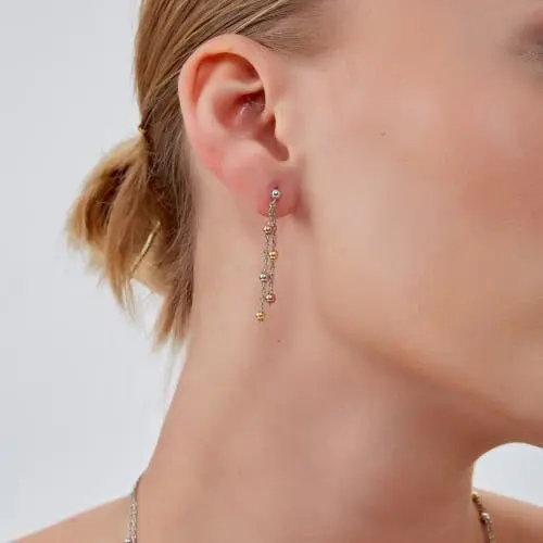 SPERO LONDON Dorica Sterling Multi Bead Drop Earrings - Silver