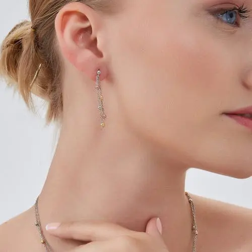 SPERO LONDON Dorica Sterling Multi Bead Drop Earrings - Silver