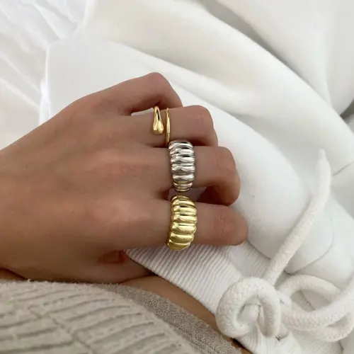 SPERO LONDON Adjustable Croissant Sterling Statement Ring - Silver