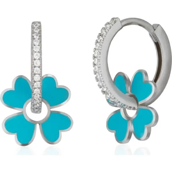 SPERO LONDON Sterling Enamel Clover Earrings - Silver