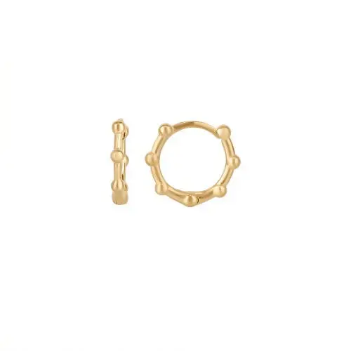 SPERO LONDON Seven Bead Sterling Hoop Earrings - Gold