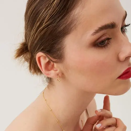 SPERO LONDON Seven Bead Sterling Hoop Earrings - Gold