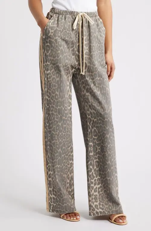 PETAL & PUP Fletcher Print Racer Stripe Drawstring Jeans