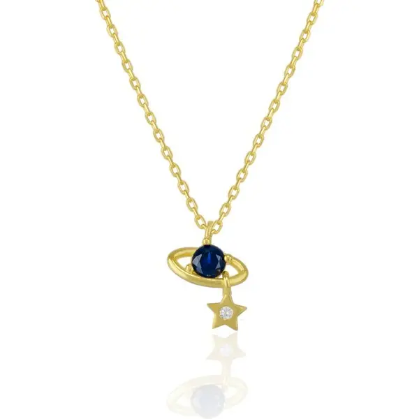 SPERO LONDON Saturn And Star Pendant Necklace - Gold