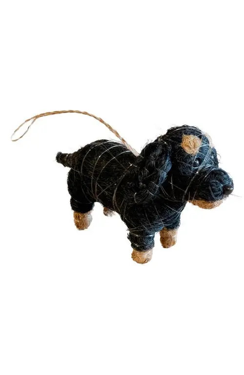 LIKHA Dachshund Handwoven Ornament - Black/brown