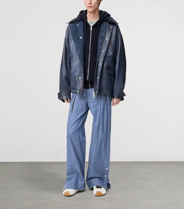 Loewe Wool-blend Terry Anagram Hoodie - Navy