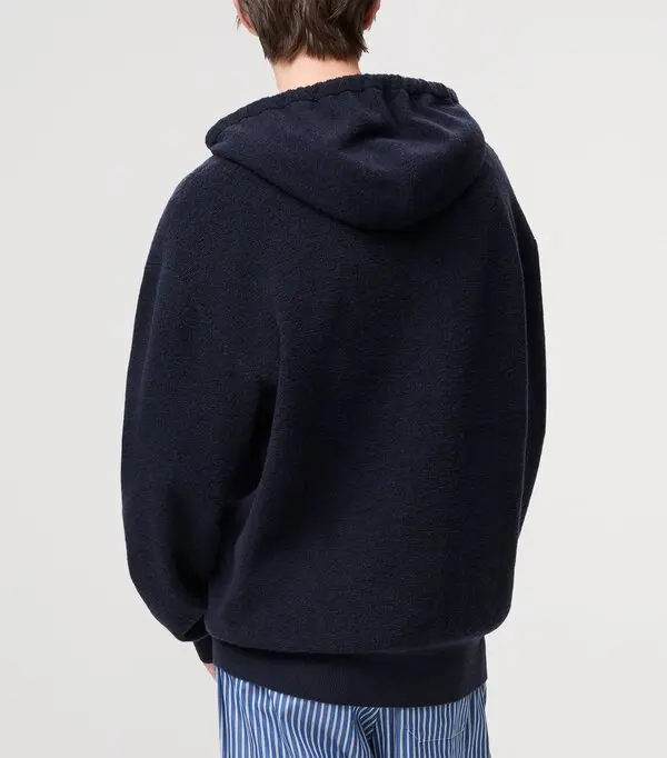 Loewe Wool-blend Terry Anagram Hoodie - Navy