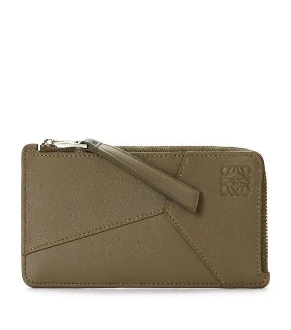 Loewe Leather Puzzle Edge Coin Card Holder - Green