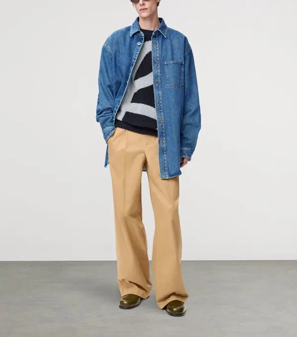Loewe Anagram-patch Denim Overshirt - Blue