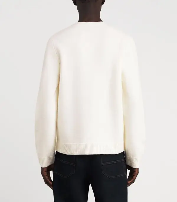 A.p.c. Merino Wool Edward Logo Sweater - Navy